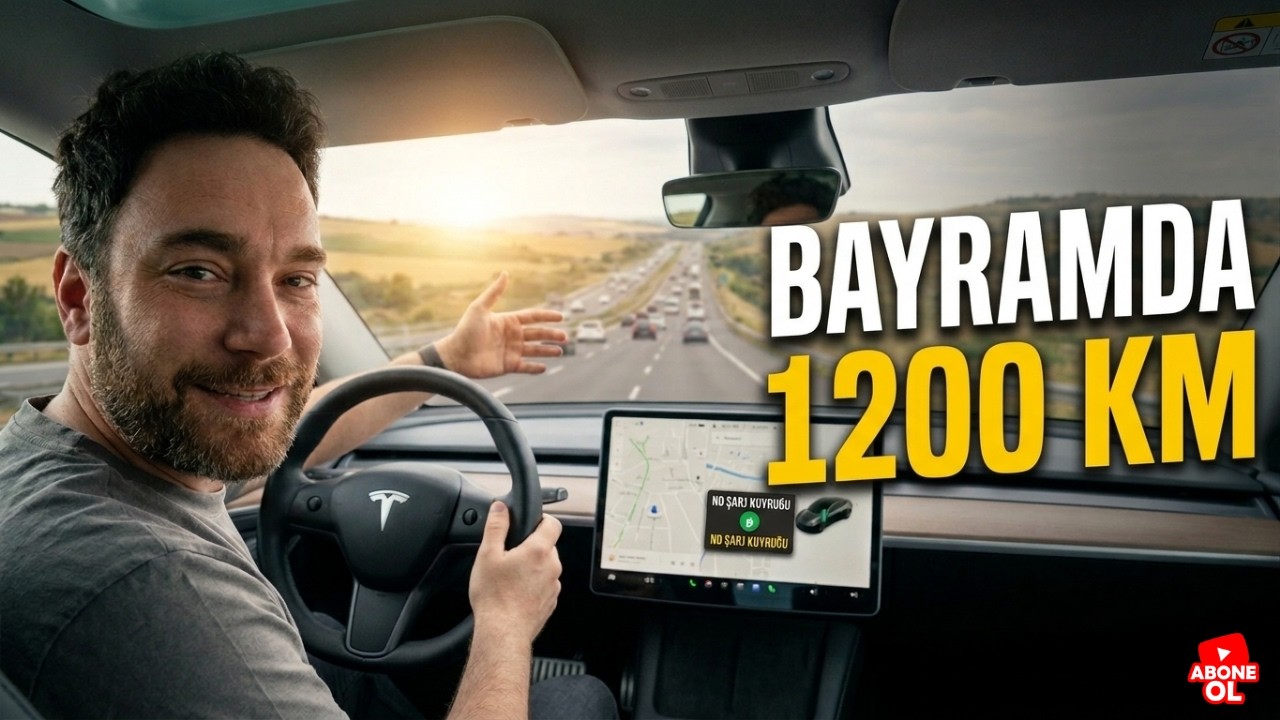 Bayramda 1200 KM Yol Yaptım! | Tesla Model Y ile Yoğun Trafikte Uzun ...