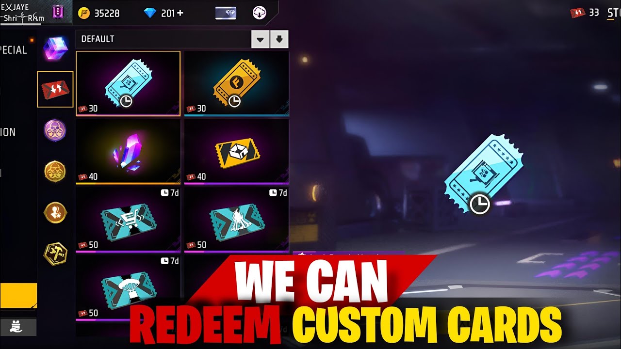 We Can Redeem Custom Cards After OBB44 Update - Free Fire Max - YouTube