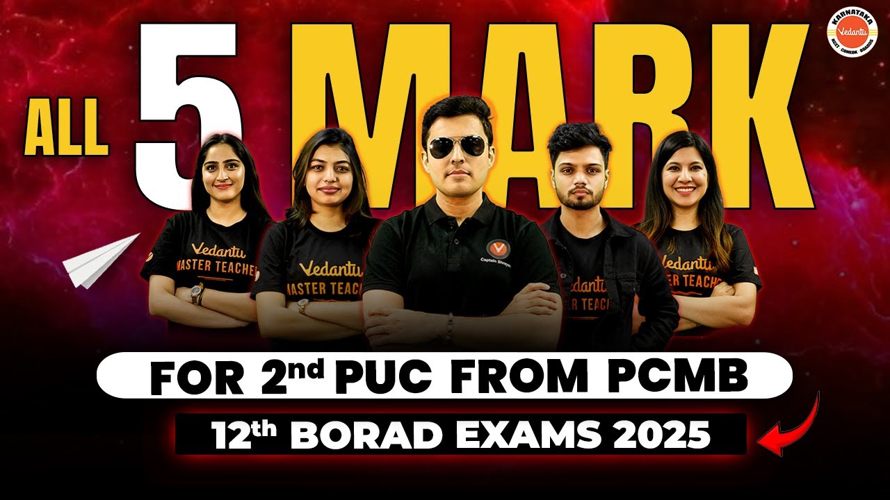 All 5-Mark Questions | 2nd PUC | PCMB | 12th Board Exams 2025 - YouTube