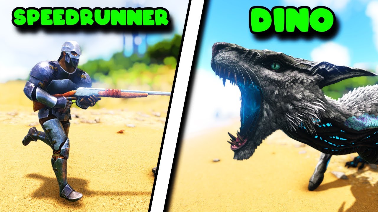 DINO VS SPEEDRUNNER 2 (Ark Deutsch Challenge) - YouTube