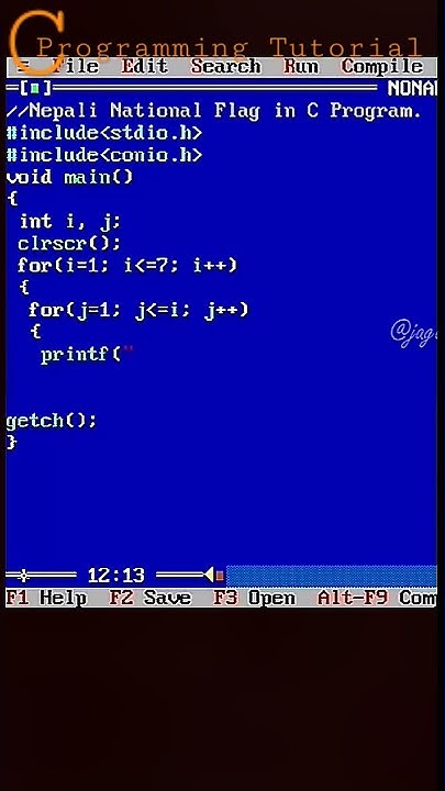 Nepali Flag 🇳🇵 in C program || Nepali National Flag || C Programming Tutorial for beginners || C ...