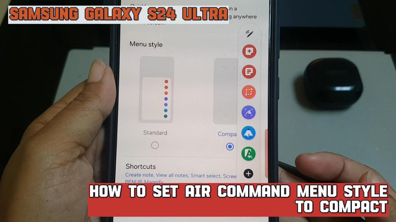 How to set air command menu style to compact on Samsung Galaxy S24 ...