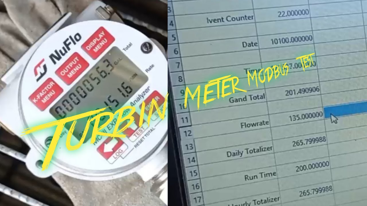 Nuflo Turbine Meter || Modbus Test || Tes akurasi pembacaan Turbine ...