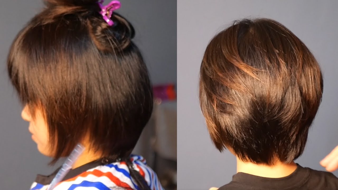 so cute short haircut change you look beautiful - YouTube