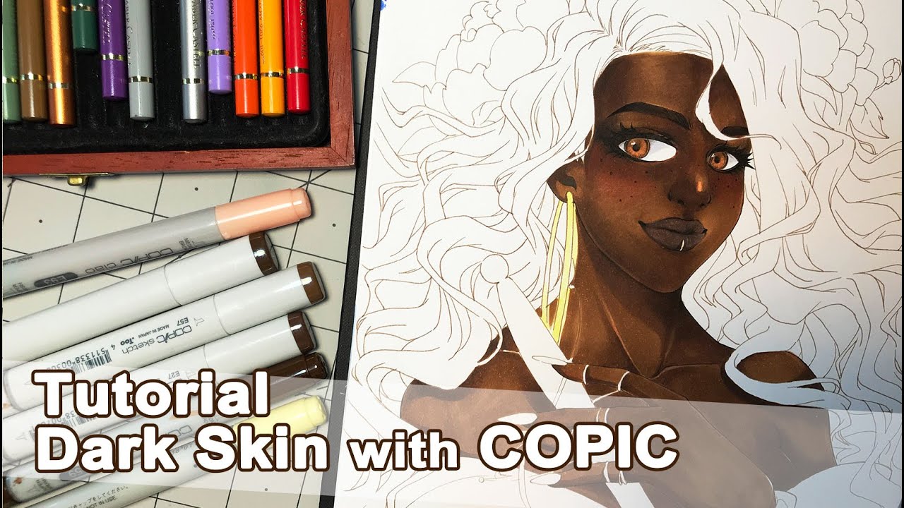 Tutorial Dark Skin with COPIC - YouTube