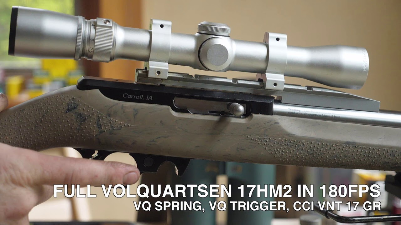 Volquartsen 17 Mach 2 + more custom 17hm2 bolts in SLOW MOTION - YouTube