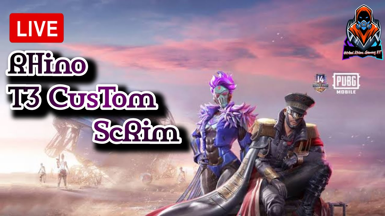 RHino is Live | T3 practice scrim | Coming soon T2😊#pubg - YouTube