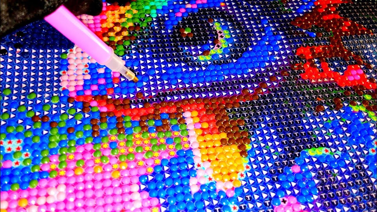 Crafting Magic: Pasting Blue Diamonds on 5D Diamond Painting | Step-by ...