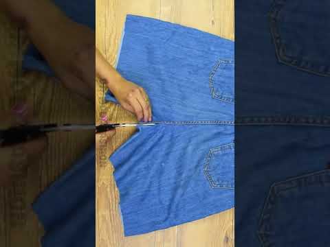 Como Transformar Calça Jeans em Saia Fácil #shorts