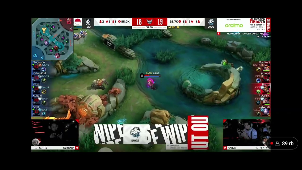 AURA (liquid) vs EVOS (glory) high tier WAR,the best #game play #luoyi ...
