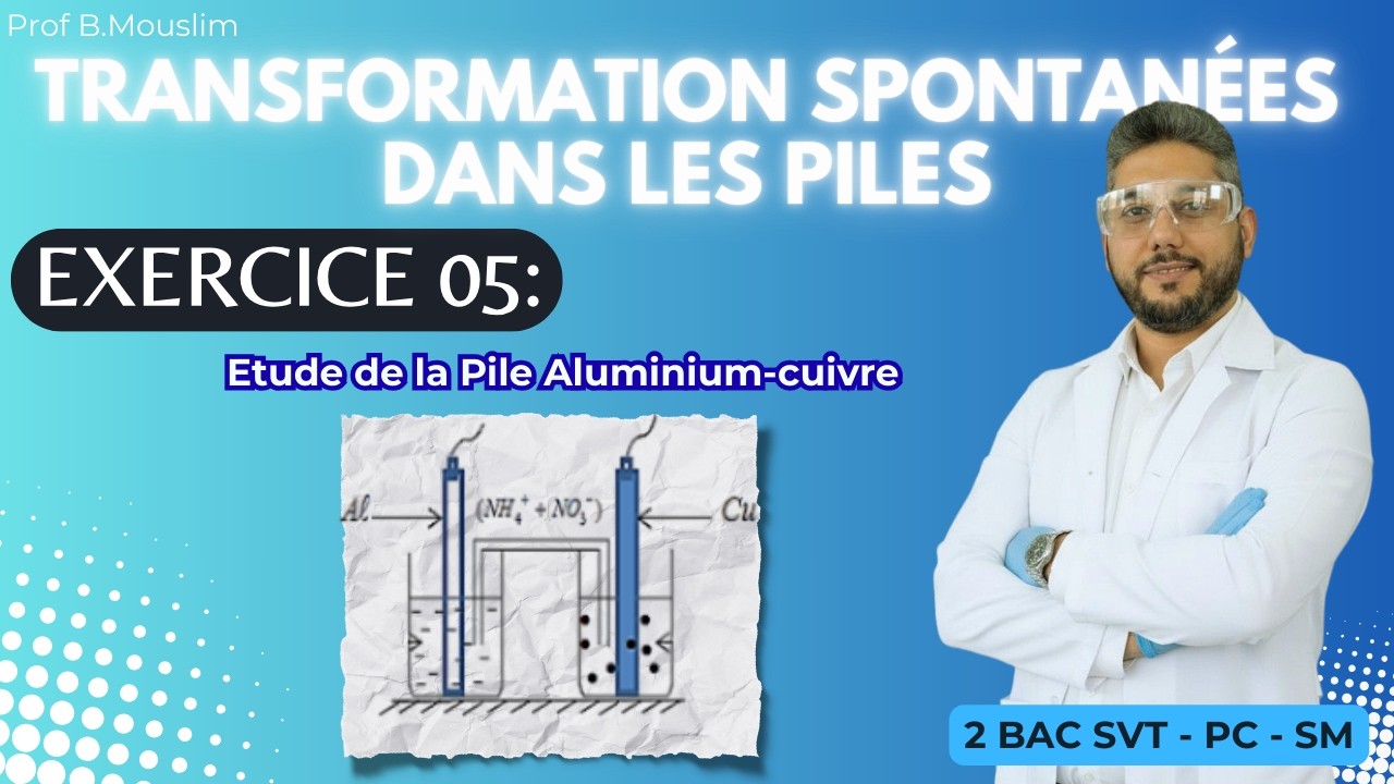Les piles🔸Exercice 05🔸Etude de la Pile Aluminium – Cuivre🔸2 bac BIOF🔸 ...