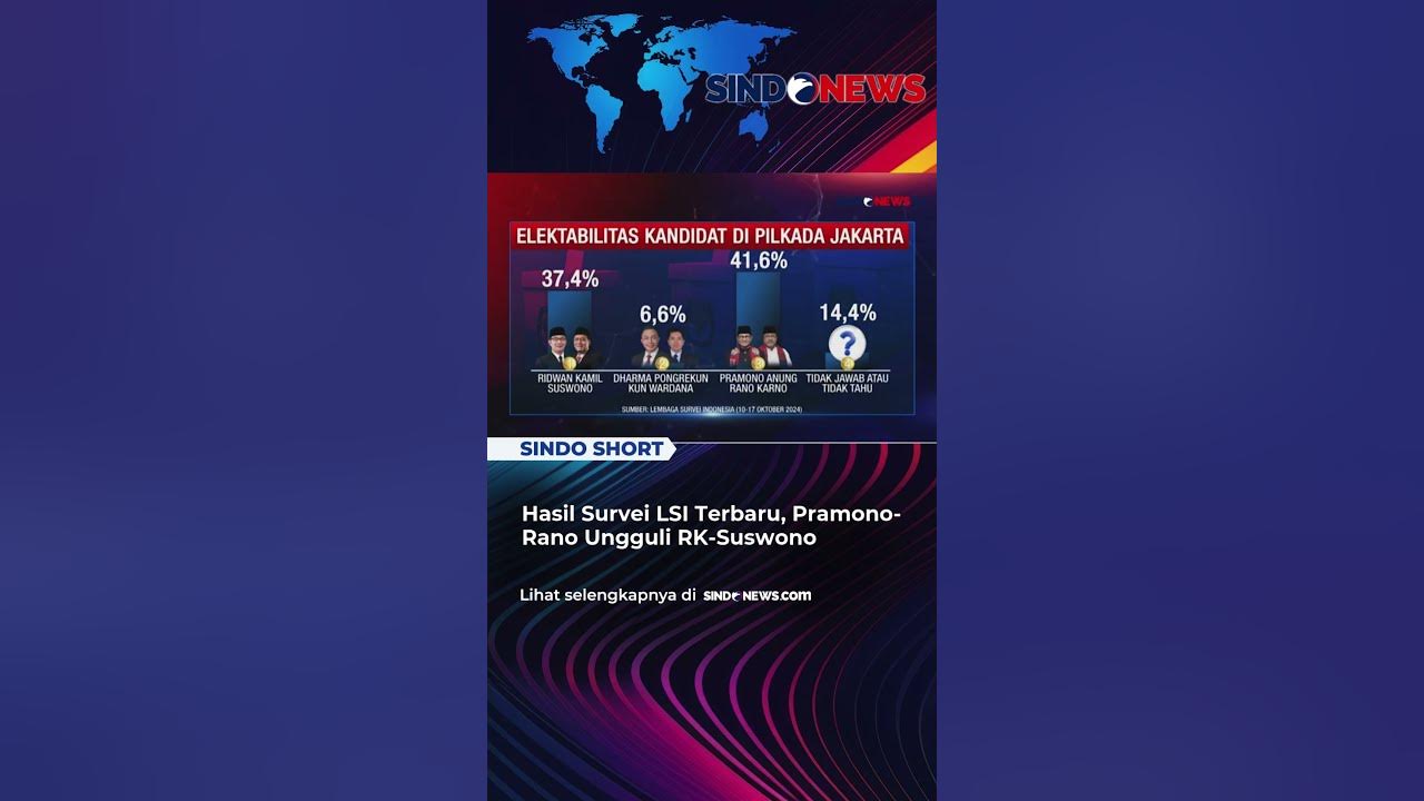 Hasil Survei LSI Terbaru, Pramono-Rano Ungguli RK-Suswono - YouTube