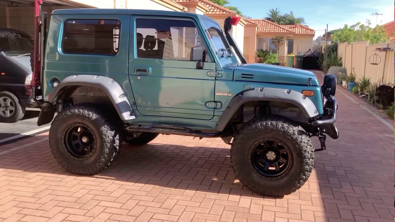 Highly modified Suzuki Sierra walk around and drive - YouTube