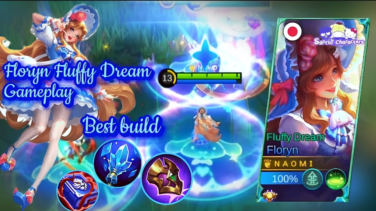 FLORYN FLUFFY DREAM🩵 Gameplay Floryn Sanrio skin | Best build Floryn ...