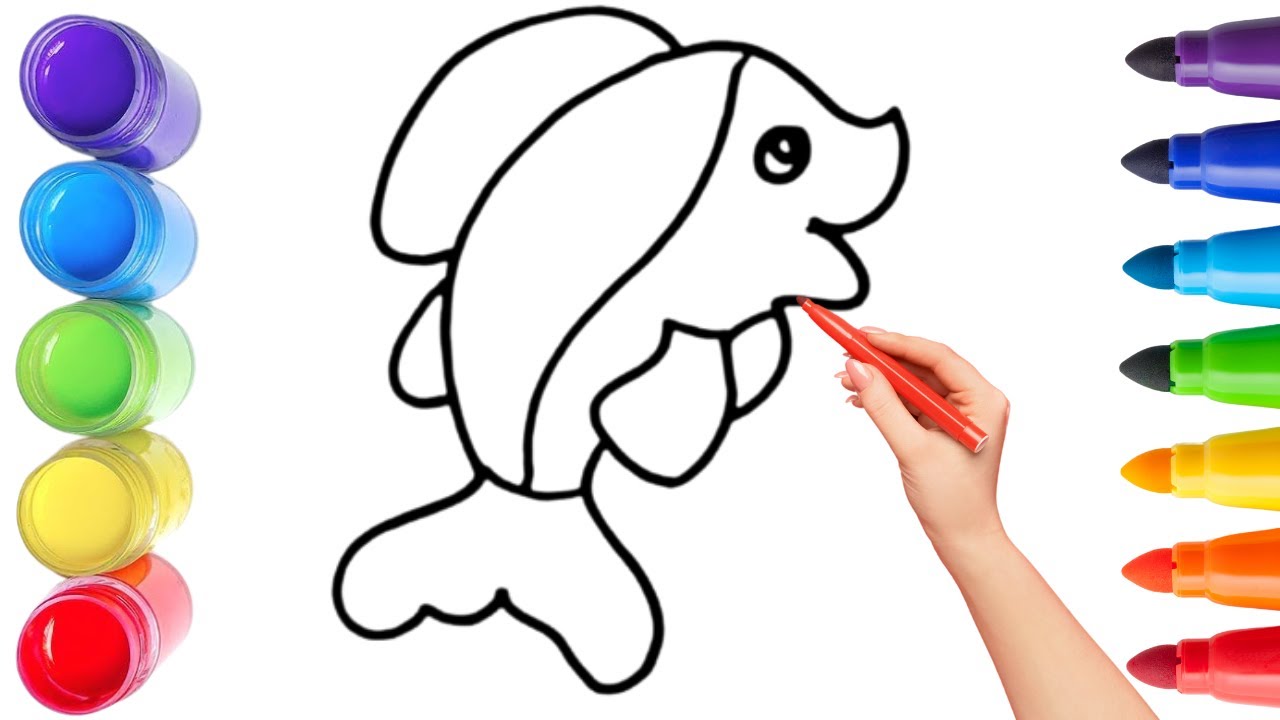How To Draw fat fish Drawing easy, Painting & Coloring For Kids and ...