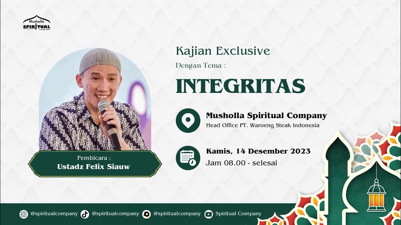 INTEGRITAS - Ustadz Felix Siauw | Subtitle Indonesia - YouTube