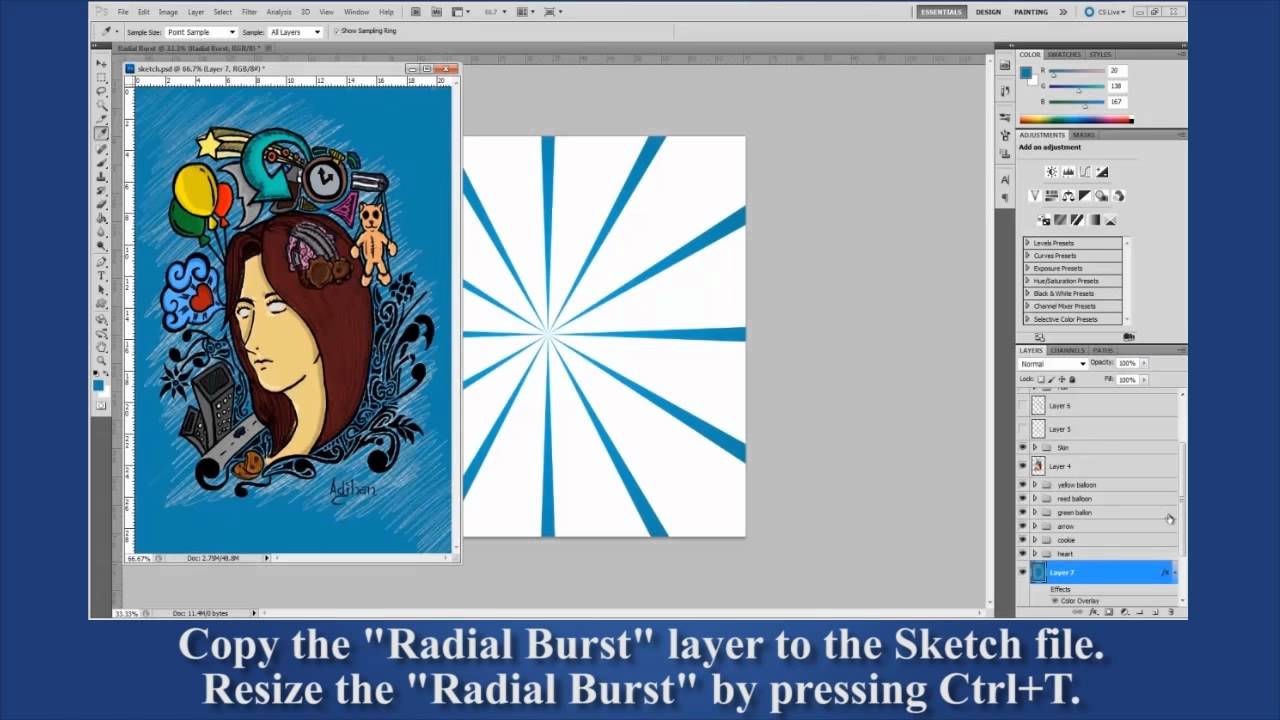 Creating Radial Burst Using Adobe Photoshop Tutorial - YouTube
