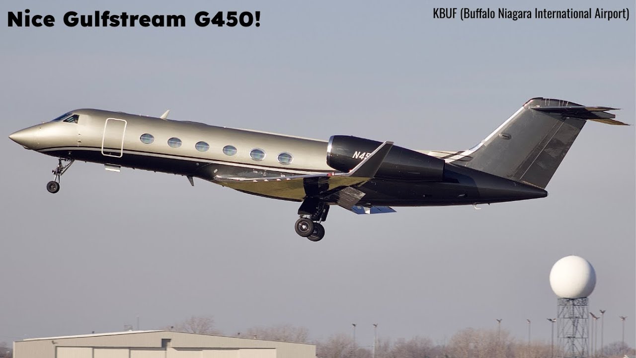 Gulfstream G450 N450Z Takeoff from KBUF - YouTube