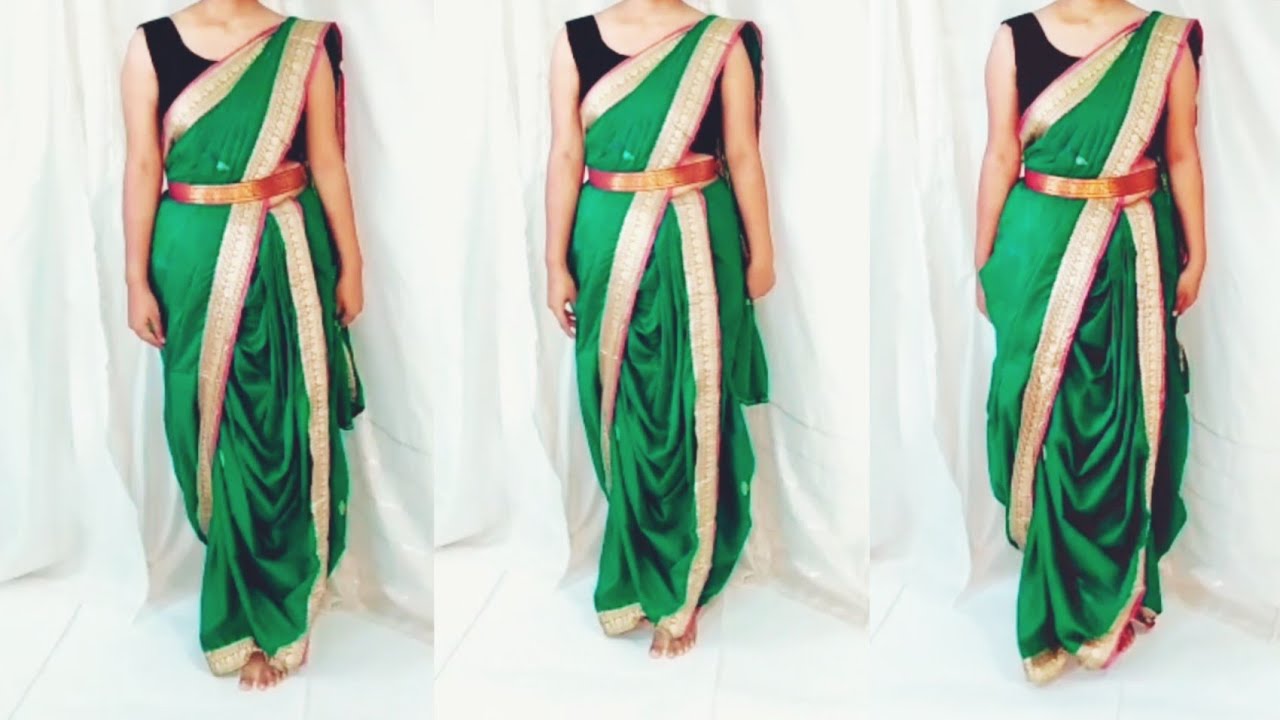 begginer Nauvari saree draping step by step | Nauvari saree | kashta ...