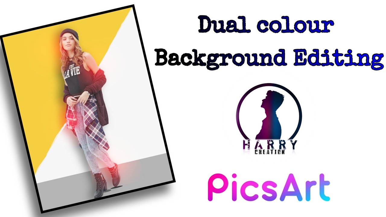 Dual colour background editing || Creative Editing || PicsArt || HARRY ...