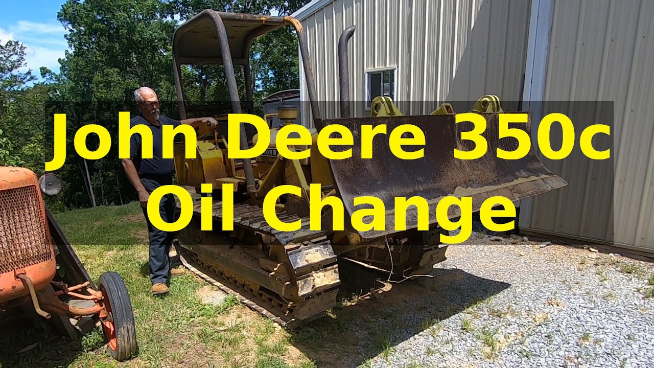 John Deere 350c Bulldozer Oil Change - YouTube