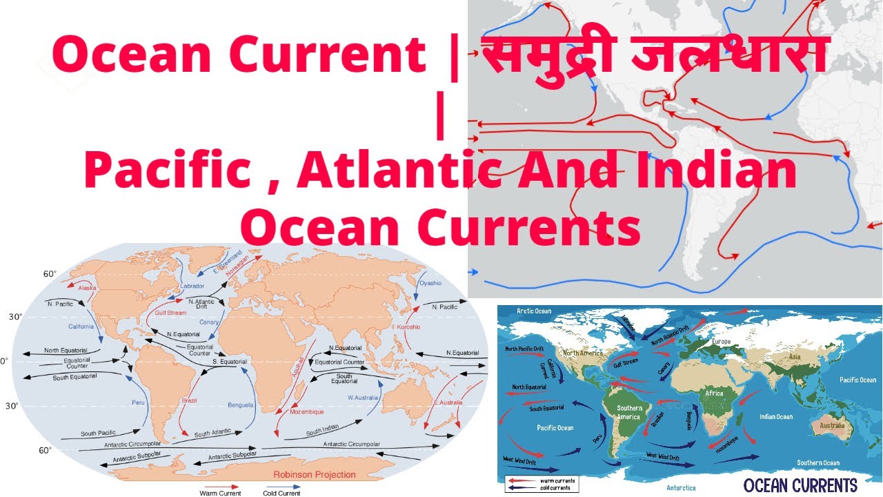 Ocean Current | समुद्री जलधारा | Pacific , Atlantic And Indian Ocean ...