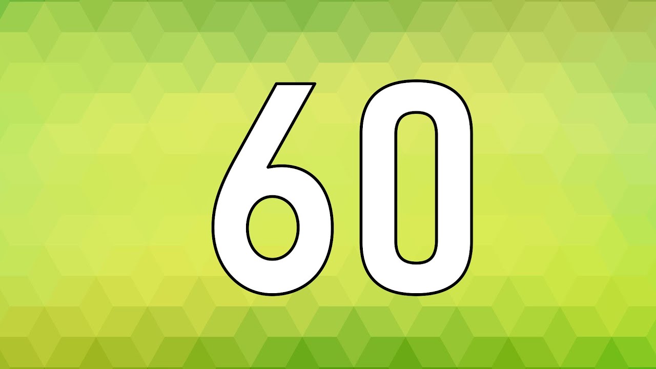 60 Second Countdown Timer | Green Geometric Background - YouTube