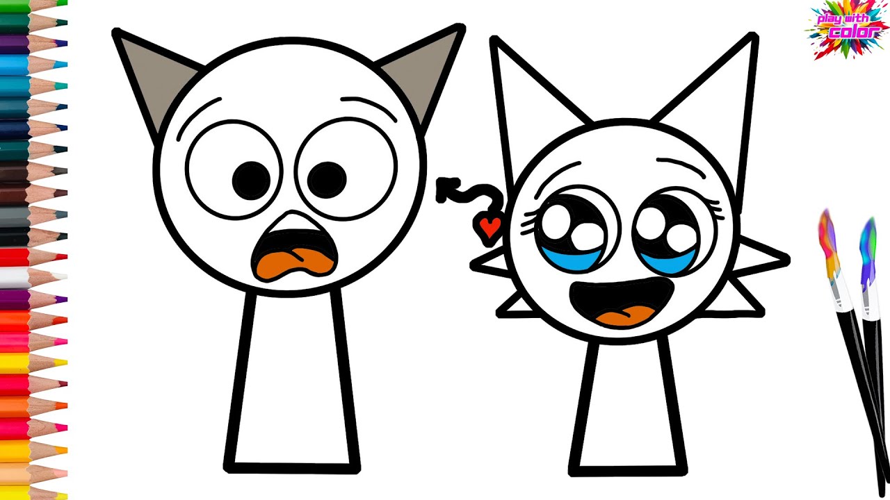 How to draw a cute fun Gray and Wenda From Sprunki | Easy tutorial ...
