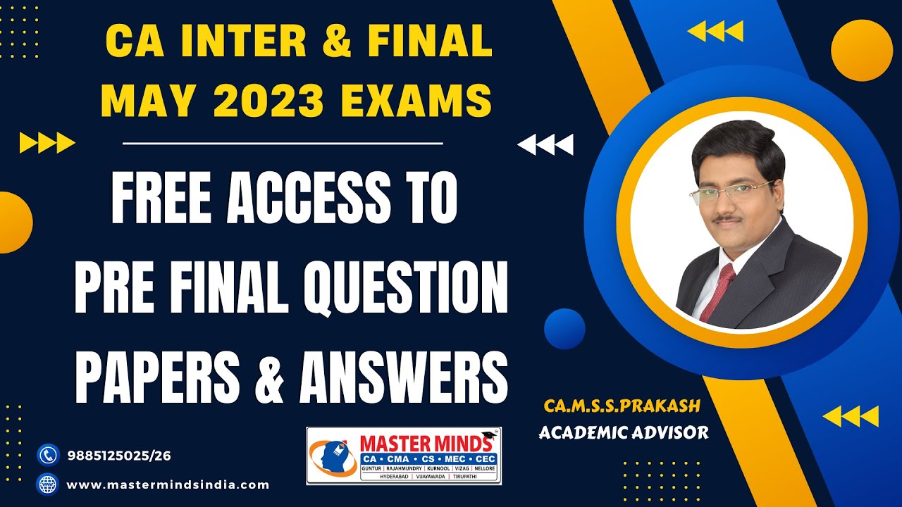 English | CA Inter & Final May 2023 Exams | Free access to Pre Final ...