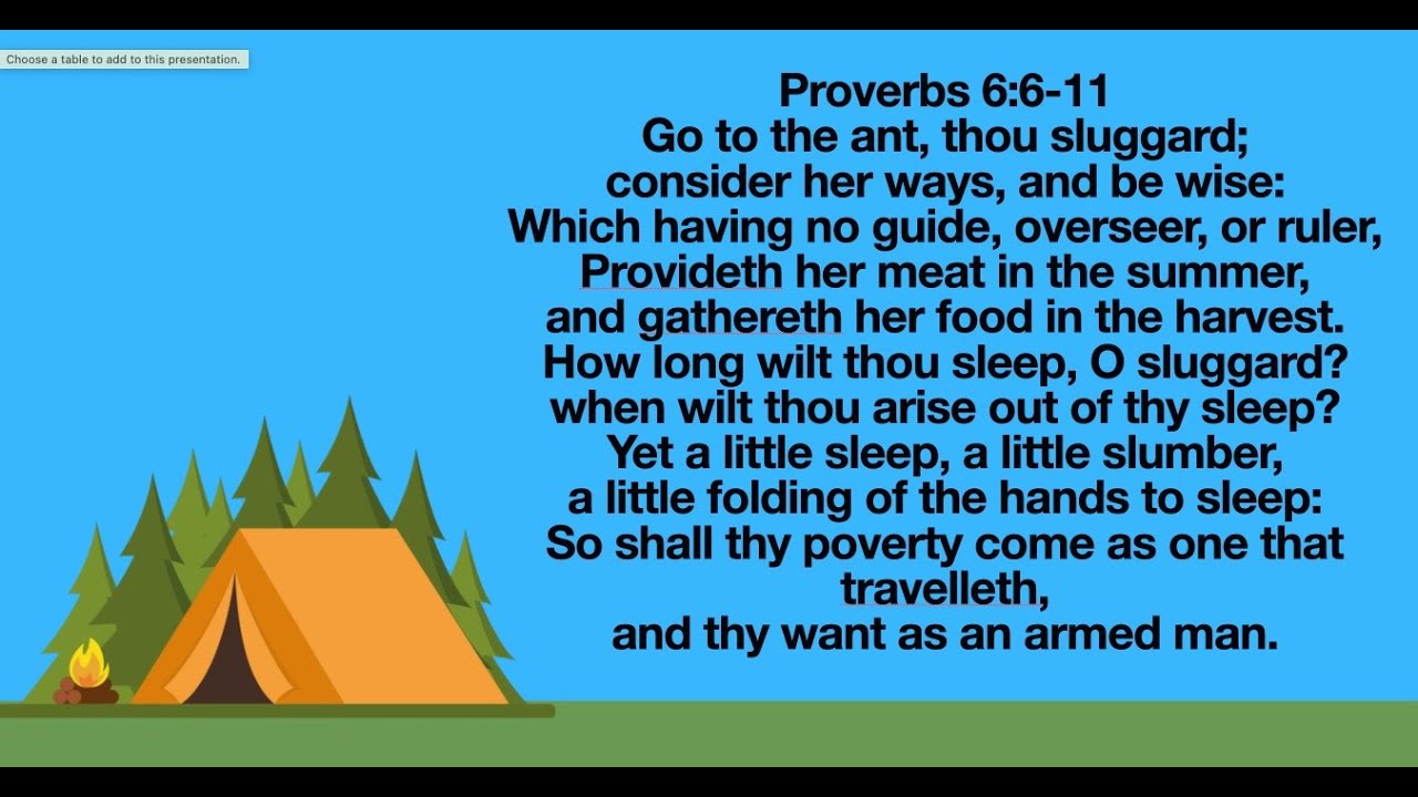 Proverbs 6:6-11 - YouTube
