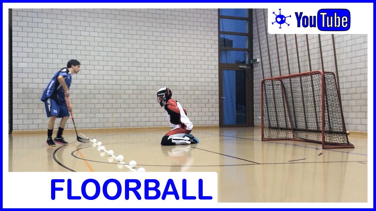 Floorball Goalie Training Close Shots - YouTube