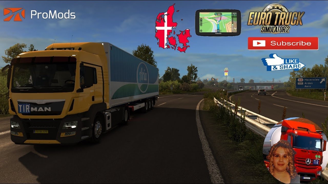 Euro Truck Simulator 2 (1.35) Road to Denmark Aalborg to Århus Promods ...