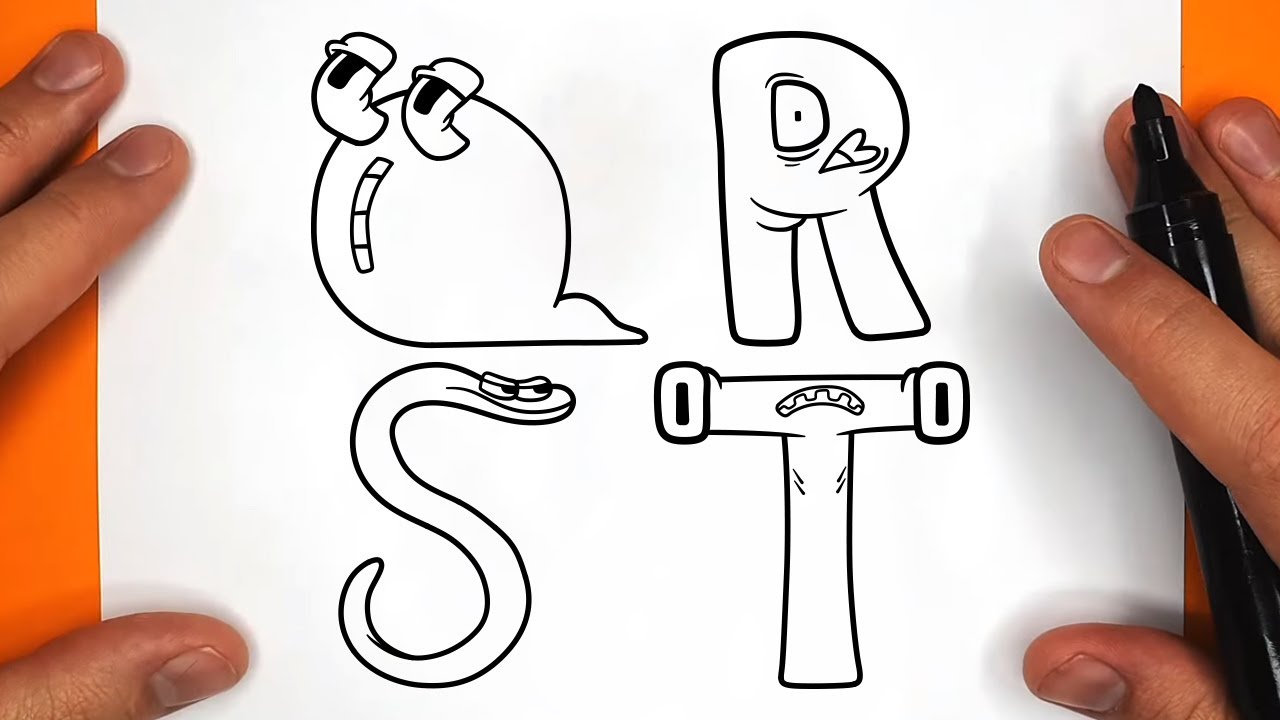 COMO DIBUJAR A ALPHABET LORE MEME (Q, R, S, T) - fácil y rápido dibujo ...
