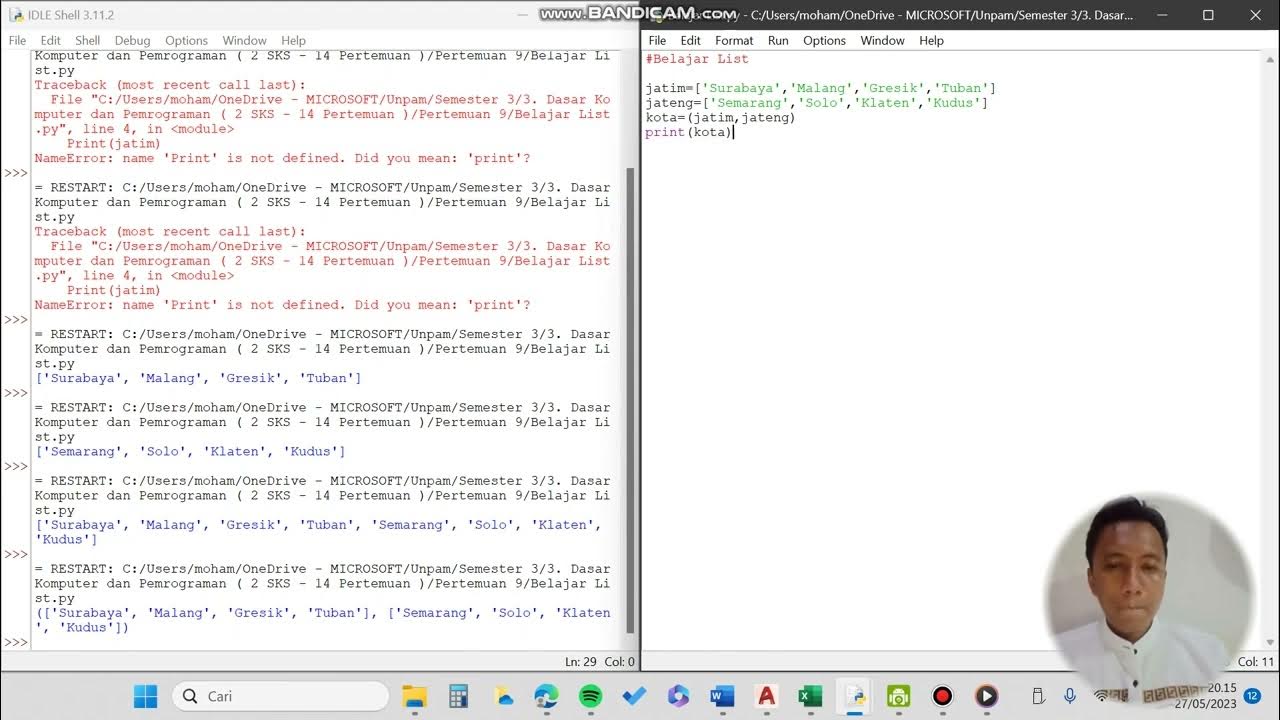 Belajar List di Aplikasi Python - YouTube