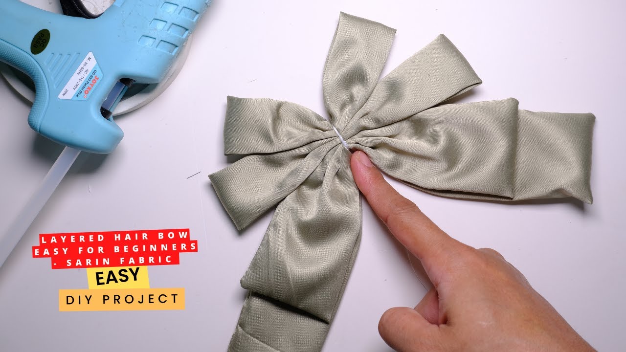 Layered Hair Bow Easy for beginners | satin fabric - YouTube
