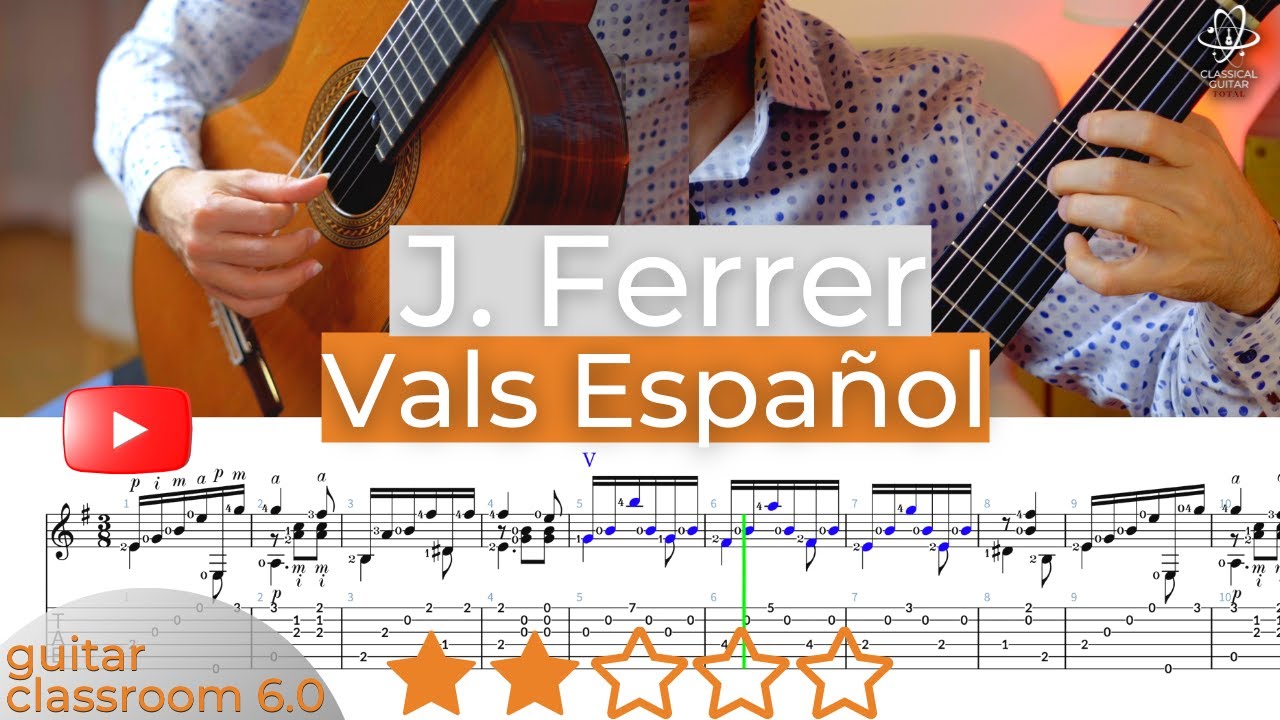 J.Ferrer: Vals Español - Free Classical Guitar Sheet Music & Tips - YouTube
