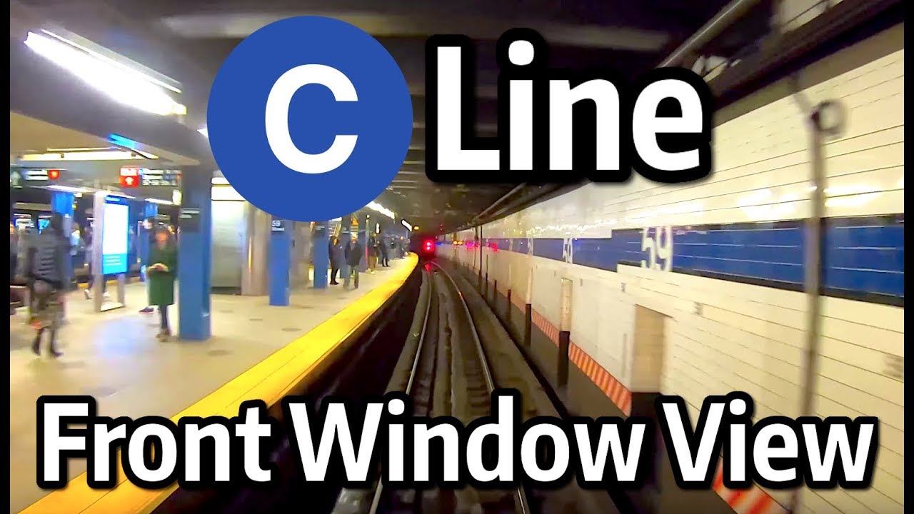 ⁴ᴷ⁶⁰ NYC Subway Front Window View - The C Line to Euclid Avenue - YouTube