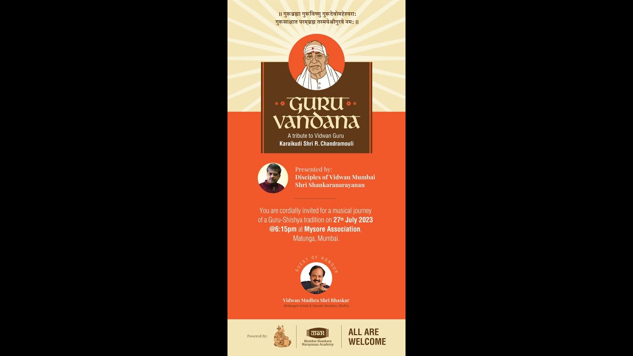 'GURU VANDANA 2023': A Tribute to revered Mridangam Guru Vidwan ...