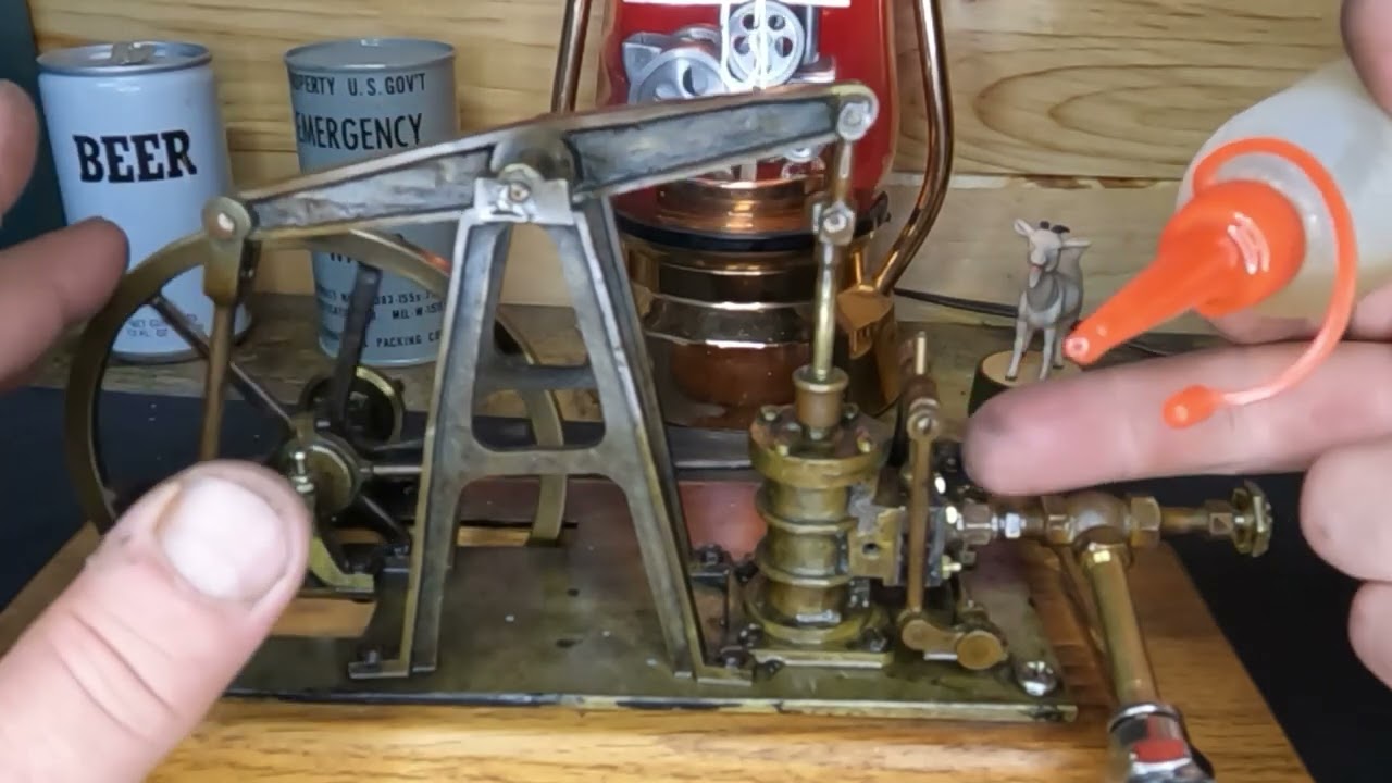 Antique brass walking beam steam engine repair / original restoration ...