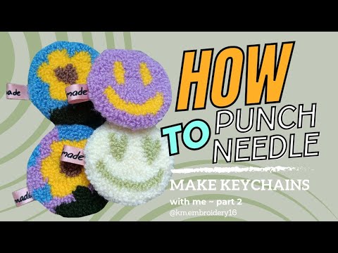 HOW TO PUNCH NEEDLE FOR BEGINNERS ~ diy punch needle keychain — making ...