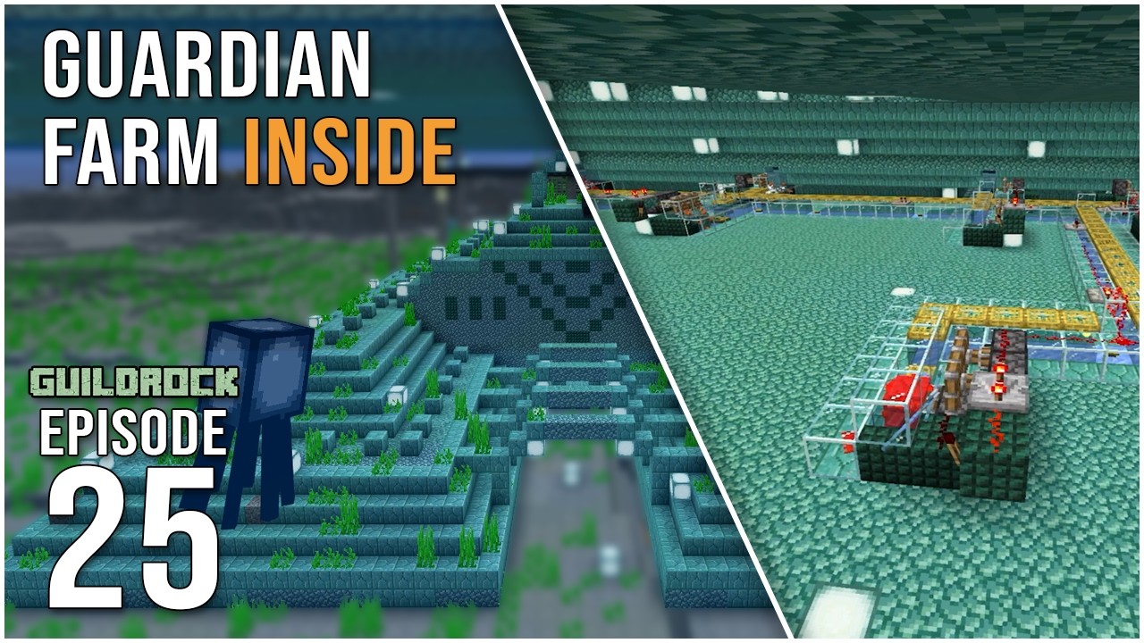HIDDEN Guardian Farm INSIDE Ocean Monument in Minecraft - YouTube