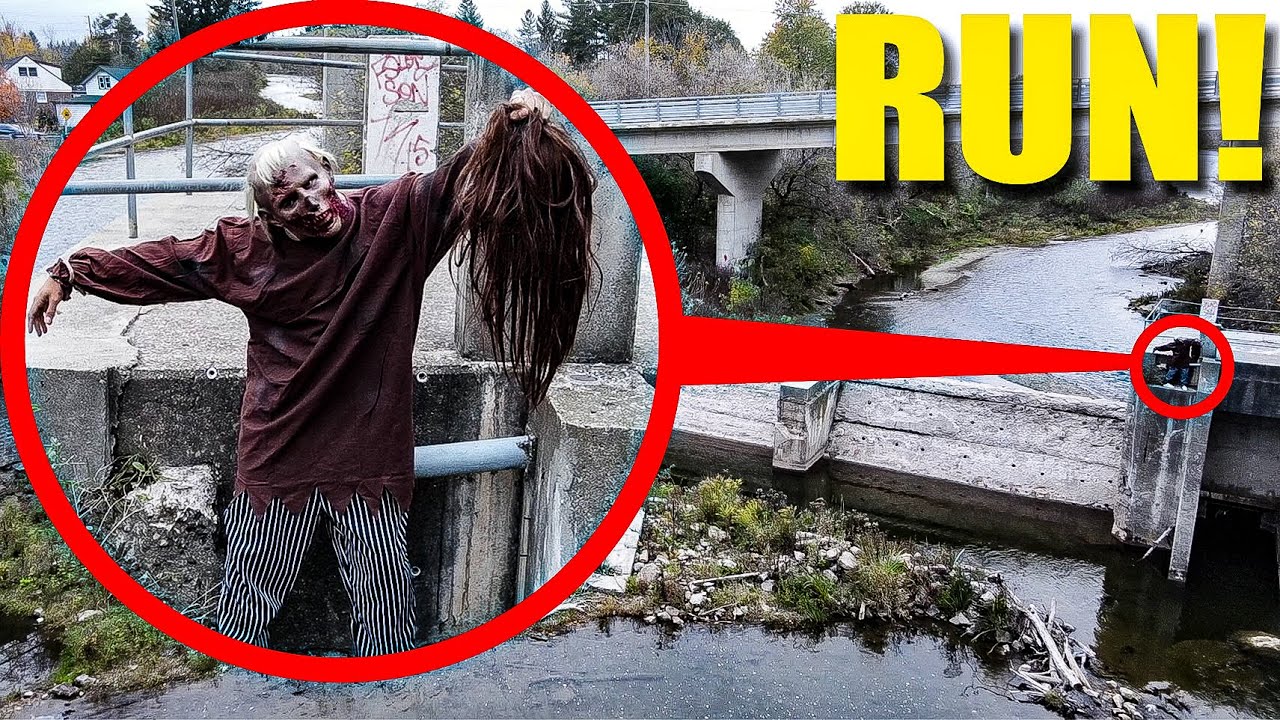 Drone catches real life zombie underneath a bridge (it chased us) - YouTube