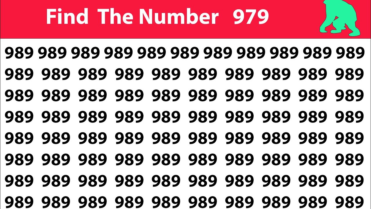FIND THE NUMBER 979 WITHIN 1 MINUTE - YouTube