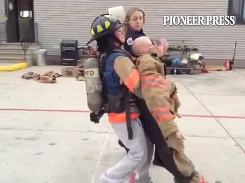 Stair climb, hose drag, victim rescue. - YouTube