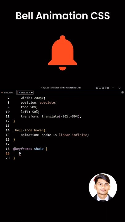 How to create Bell animation using CSS3/💯 days challenge #shortsviral #trendingshorts # ...