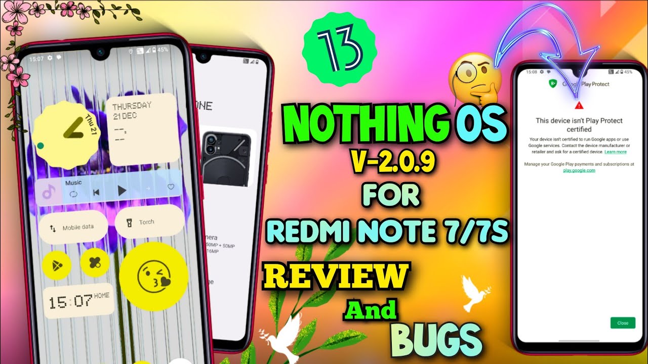 Nothing OS Custom Rom For Redmi Note 7/7s 🔥Bugs And Review 😍 Android 13 😍 - YouTube