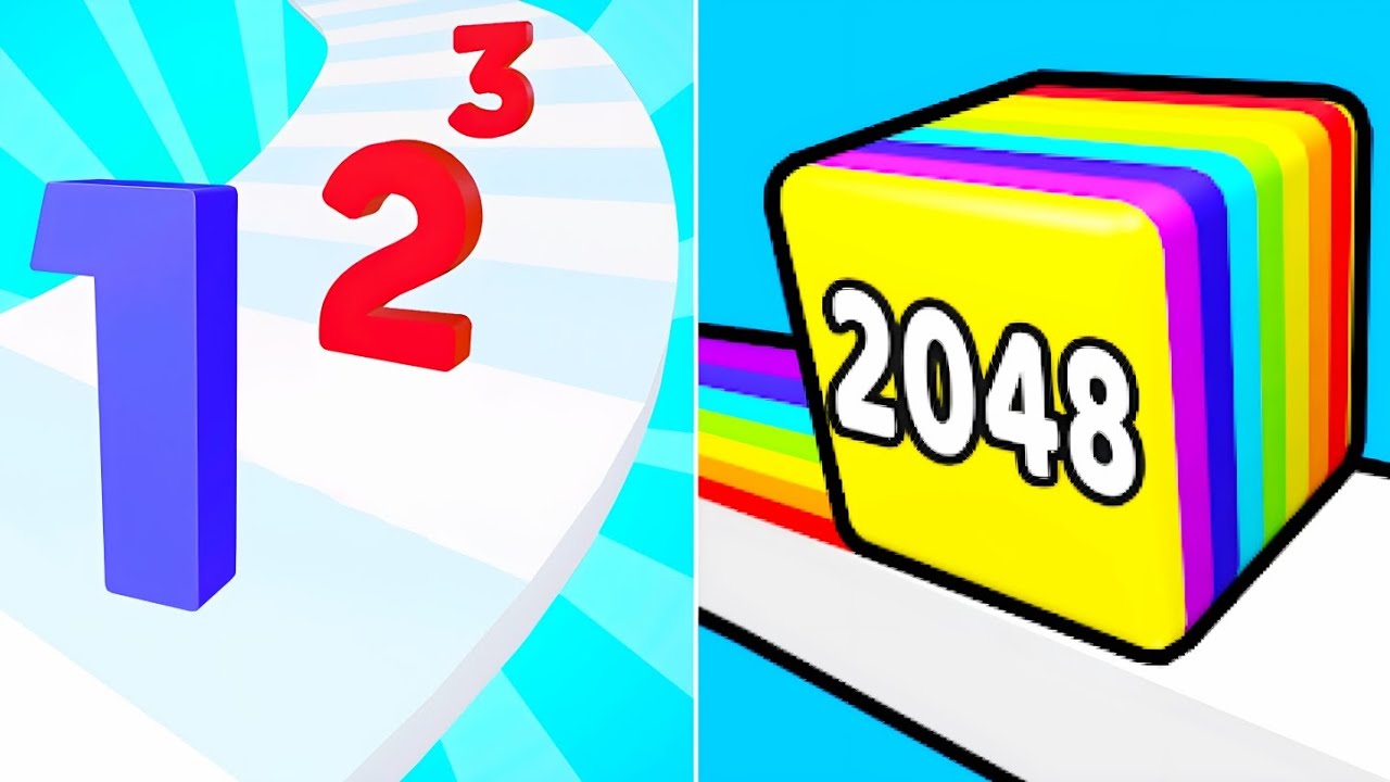 Number Merge Run vs Happy Cube 2048 - Satisfying Mobile Games Update ...