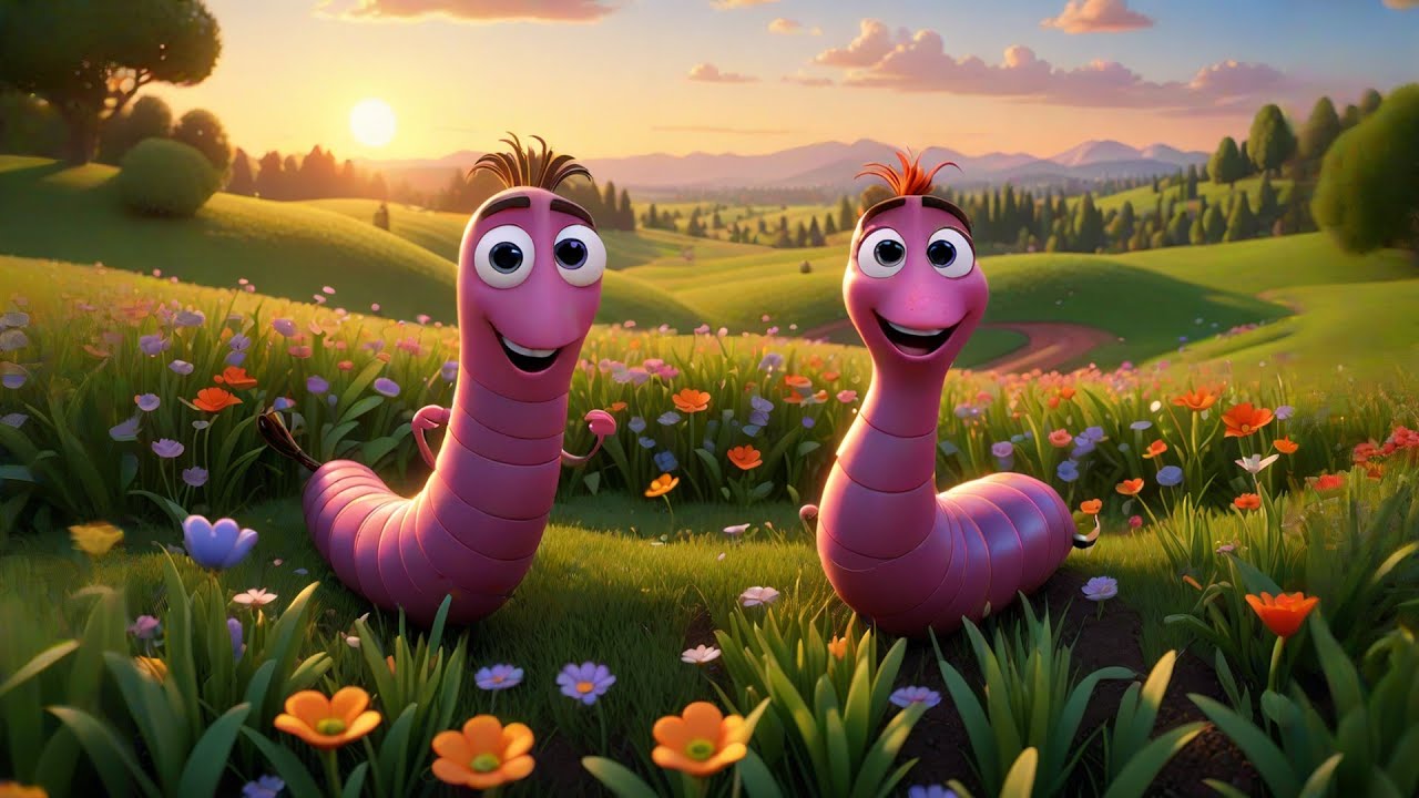 Four Wiggly Worms Go Wiggle Wiggle | Fun Action Song for Kids | Nursery ...