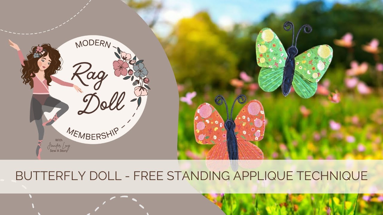 Butterfly Doll - Free Standing Applique Technique - YouTube