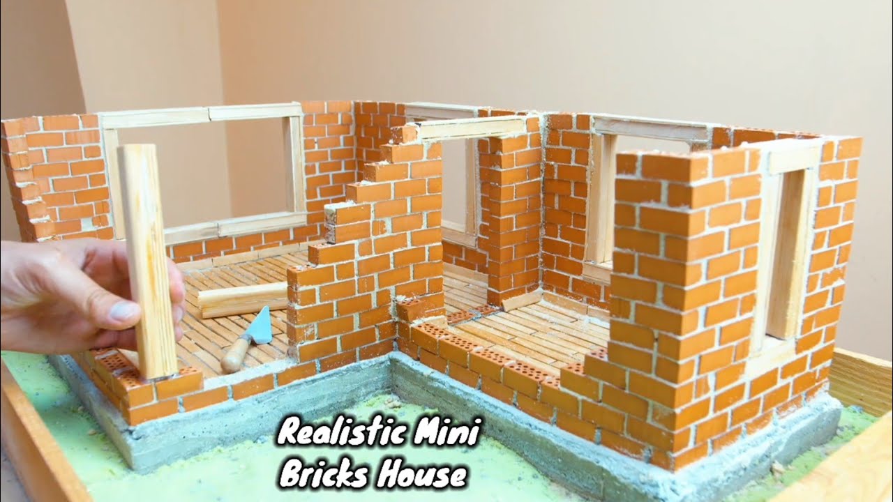 Making Mini House with bricks, How to make mini house - YouTube